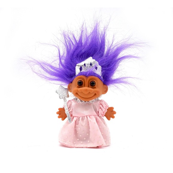Toys | Russ Troll Doll Princess Fairy 5 Vtg 9s Purple Hair Pink Dress ...